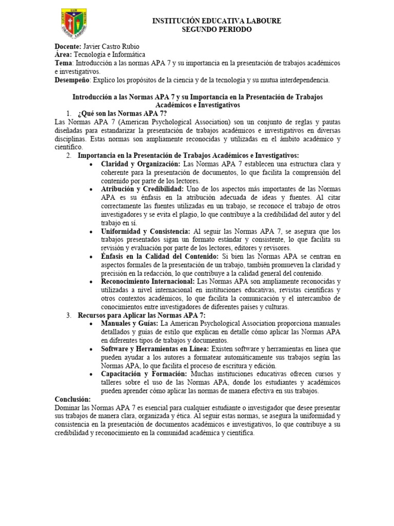 Guia 1 Introducción A Las Normas APA 7 y Su Importancia en La ...