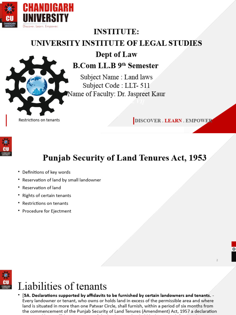 Topic-4 Restriction and Liability of Tenants | Download Free PDF ...