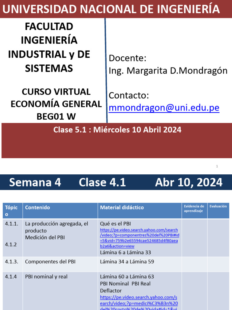S4.1 PBI y Otros Indicadores | PDF | Producto Interno Bruto | Costo de la vida