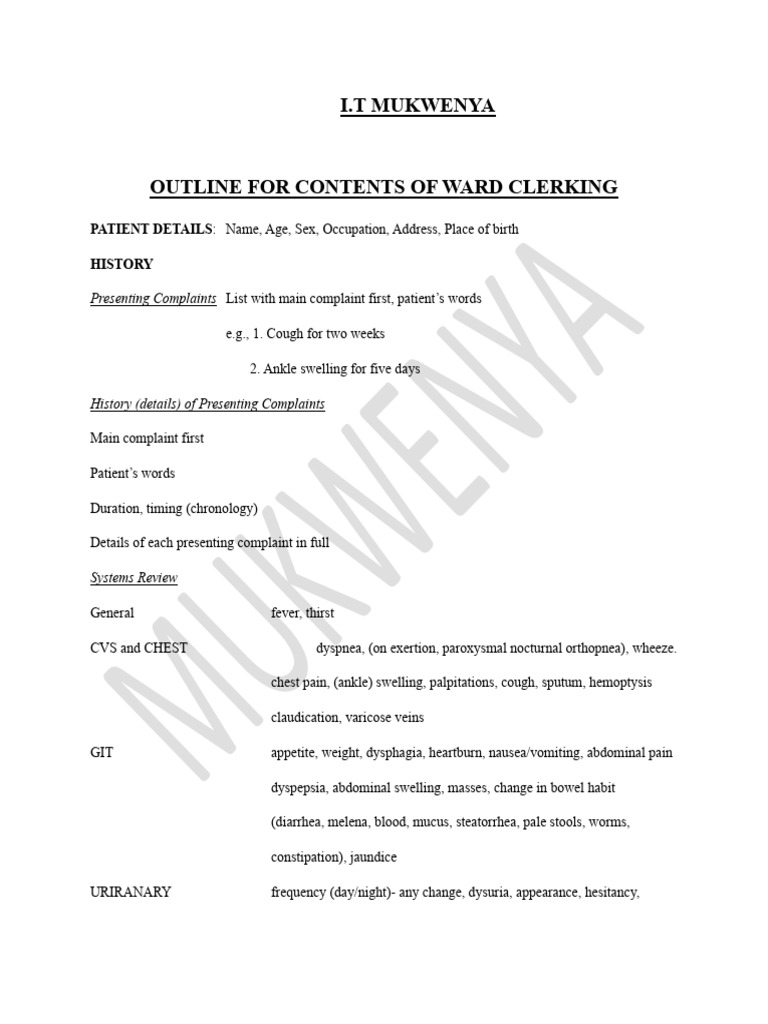 Ward Clerking and Case Report Guide | PDF | Pneumonia | Pulse