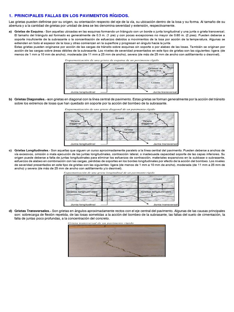 Foro Principales Fallas en Los Pavimentos Rígidos y Flexibles | PDF | Hormigón | Fatiga (material)