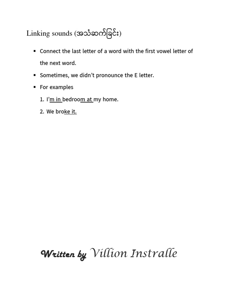 Linking Sounds | PDF