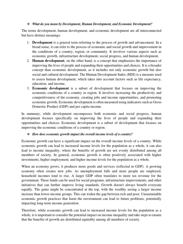 Development Economics Pdf Human Development Index Economic
