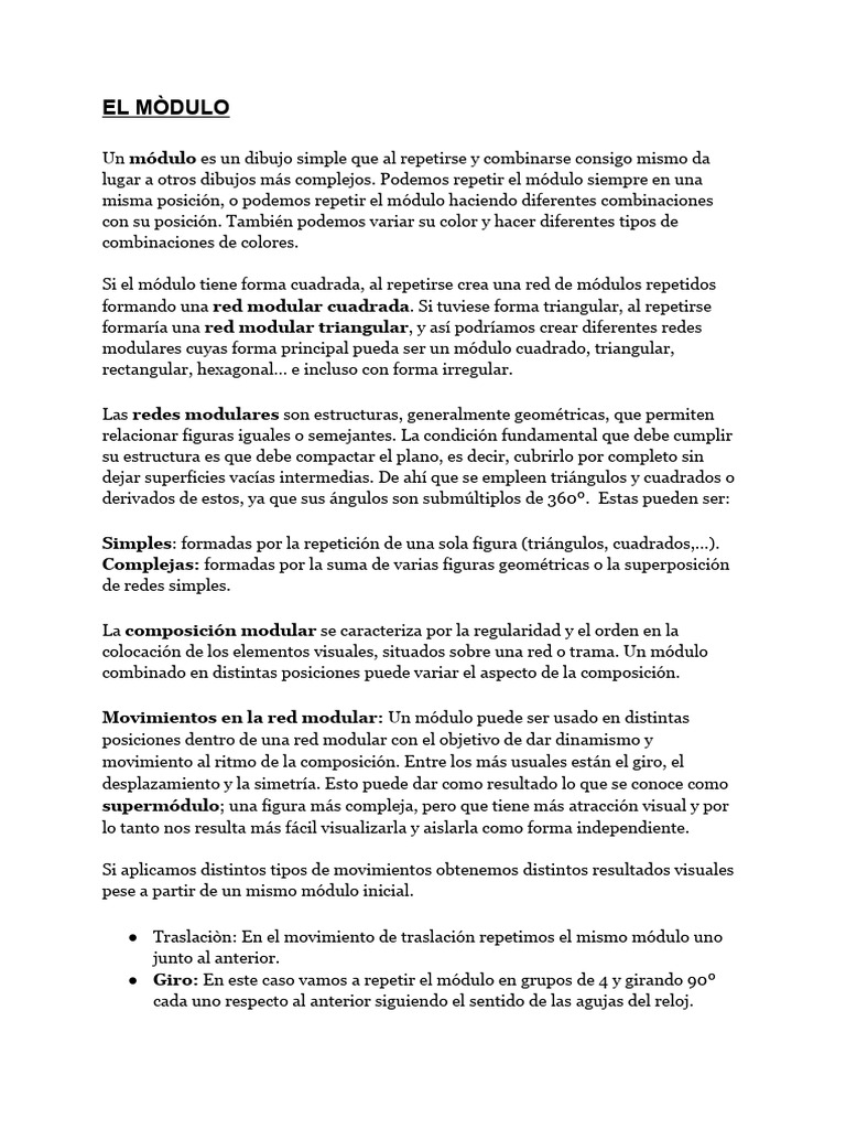 El Modulo. Actividad | PDF | Simetría | Triángulo