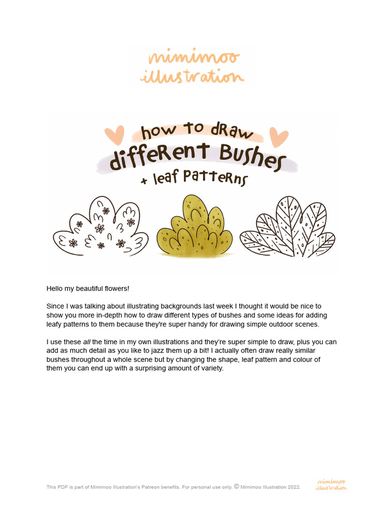 17 - How To Draw Different Bushes & Leaf Patterns | PDF | Shrub | Plants