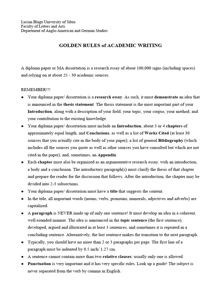 Diploma Papers - Style Guide | Download Free PDF | Sentence ...