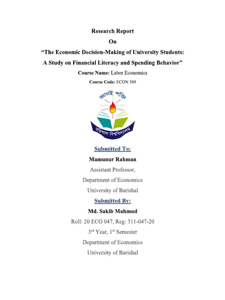 The Economic Decision-Making of University Students | PDF