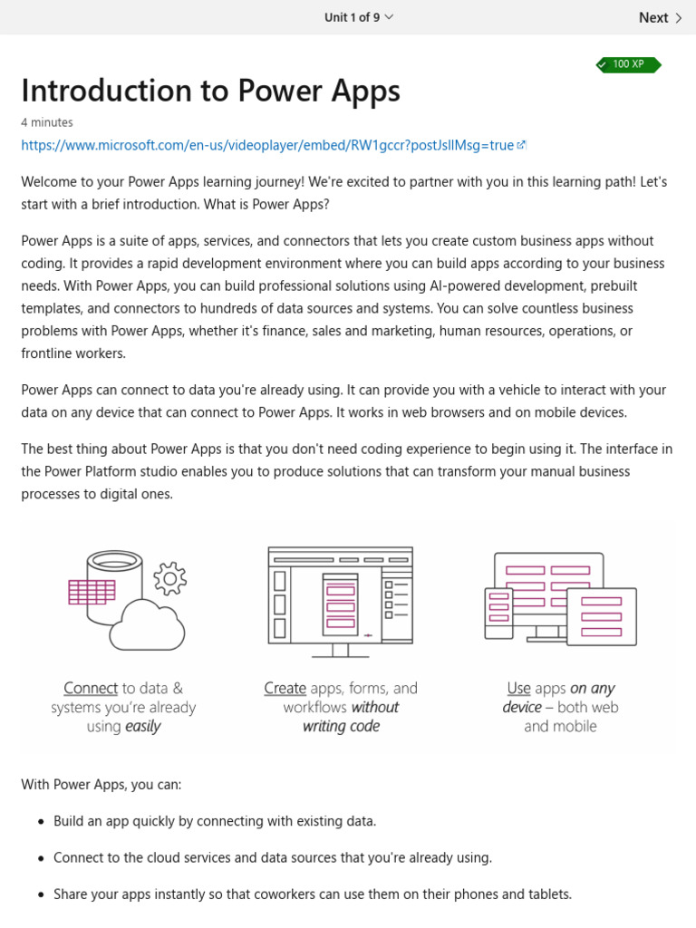 Introduction To Power Apps - Training - Microsoft Learn | PDF | Mobile App | Tablet Computer