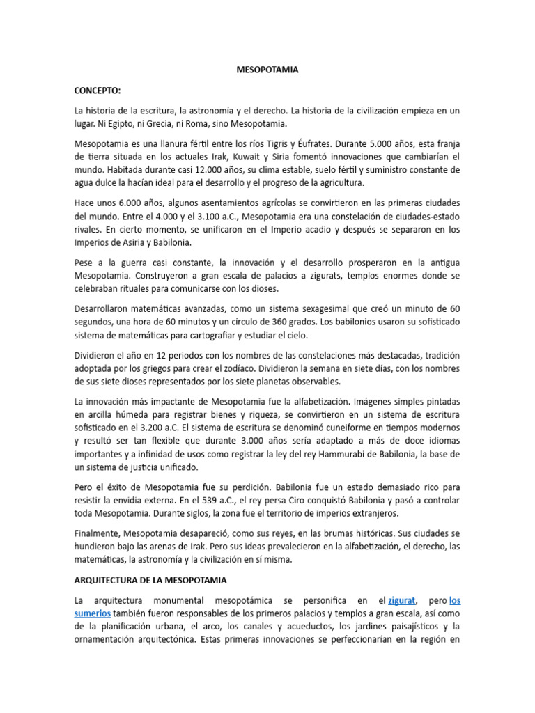 Mesopotamia Pdf Mesopotamia