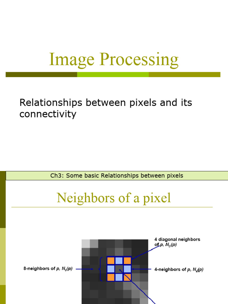 Pixel Connectivity & Distance in Images | PDF | Pixel | Computer Graphics