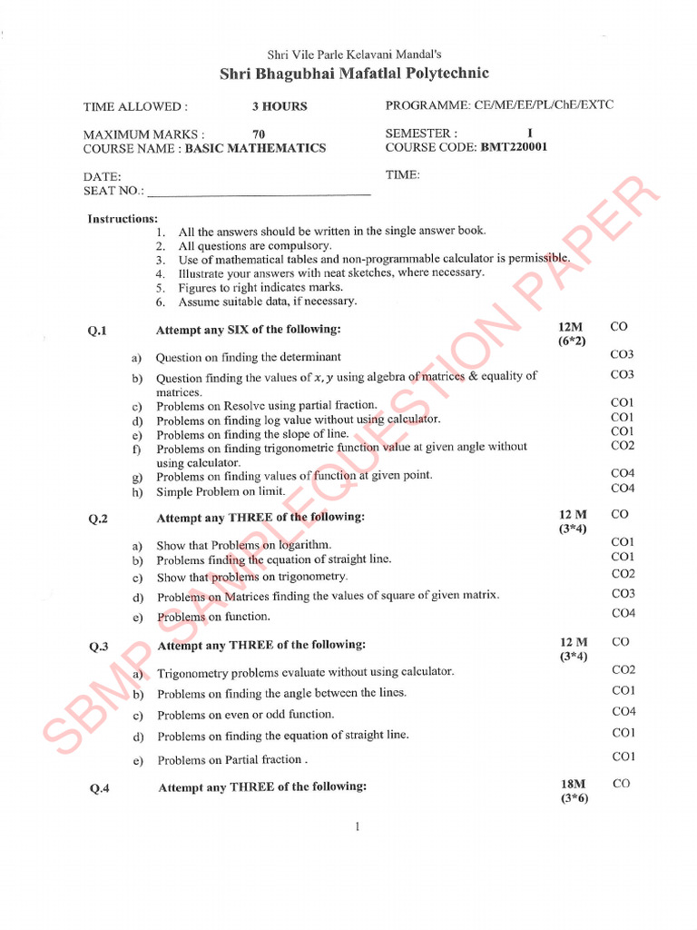 Extc Sample Q Paper | PDF