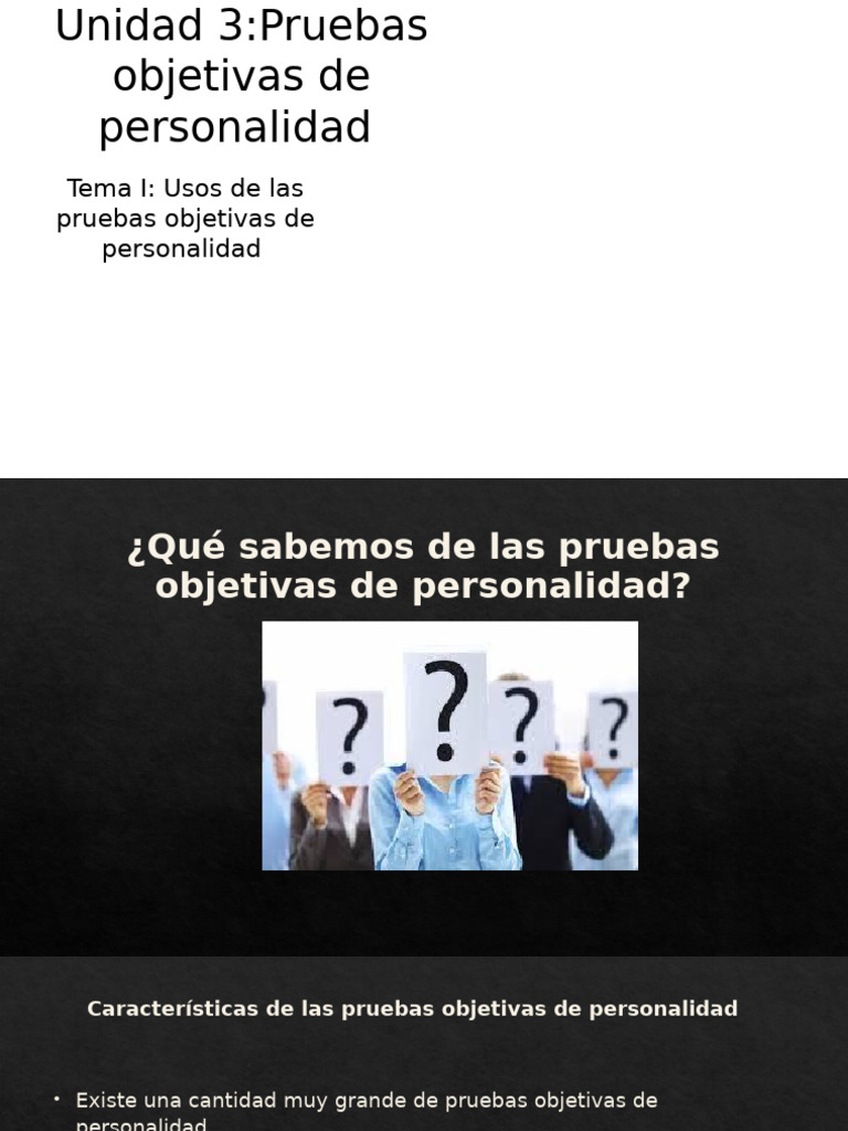 Unidad 3. Pruebas Objetivas de Personalidad | PDF | Método científico ... Unidad 3. Pruebas Objetivas de Personalidad | PDF | Método científico ...