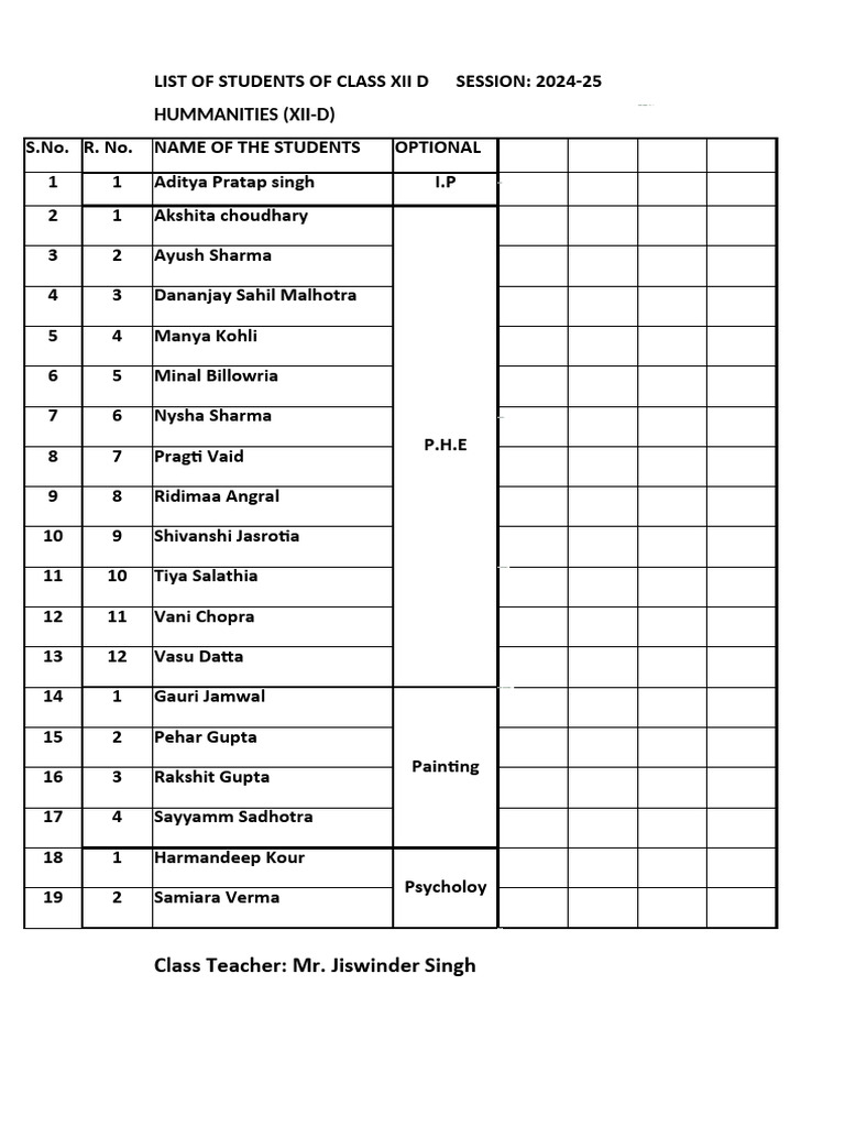 Class Xii d 2024 | PDF