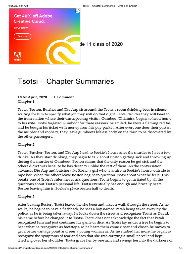 Tsotsi Chapter Notes Pdf 1974