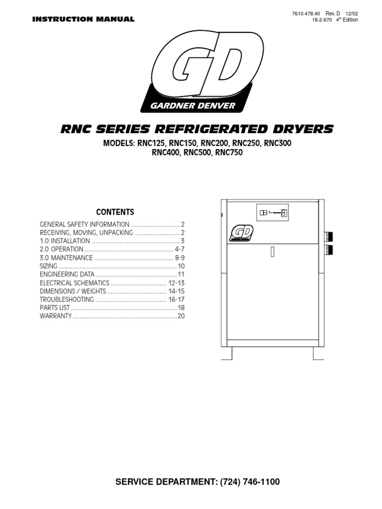 Refrigerated Dryers Manual | PDF | Valve | Clothes Dryer