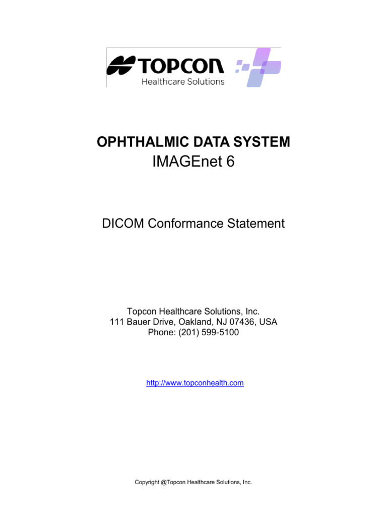 IMAGEnet6 - DICOM Conformance Statement | PDF | Internet Protocols | Transmission Control Protocol