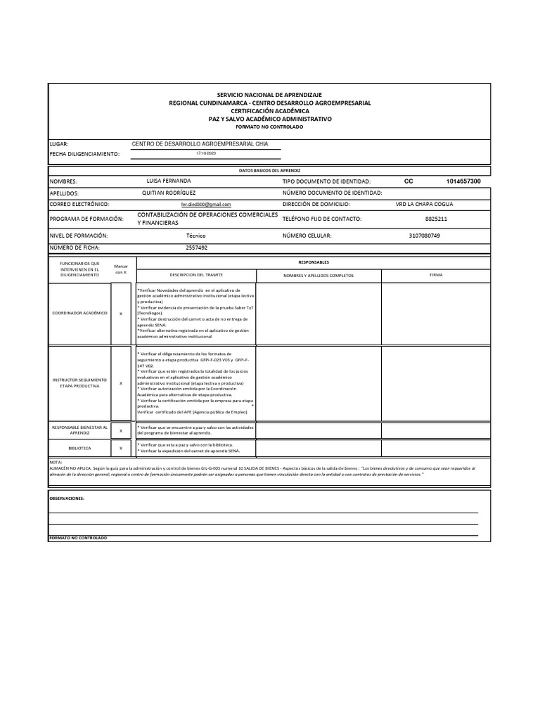 SENA | PDF | Documento de identidad