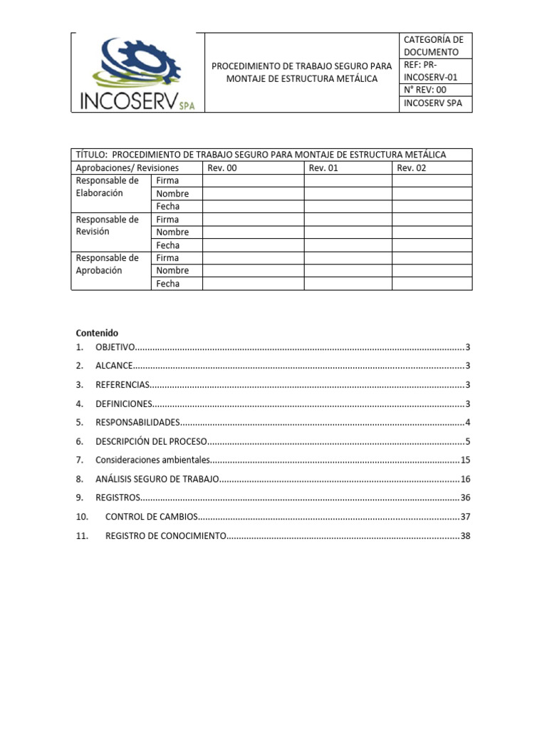 PTS Incoserv Eemm | PDF | Soldadura | Construcción
