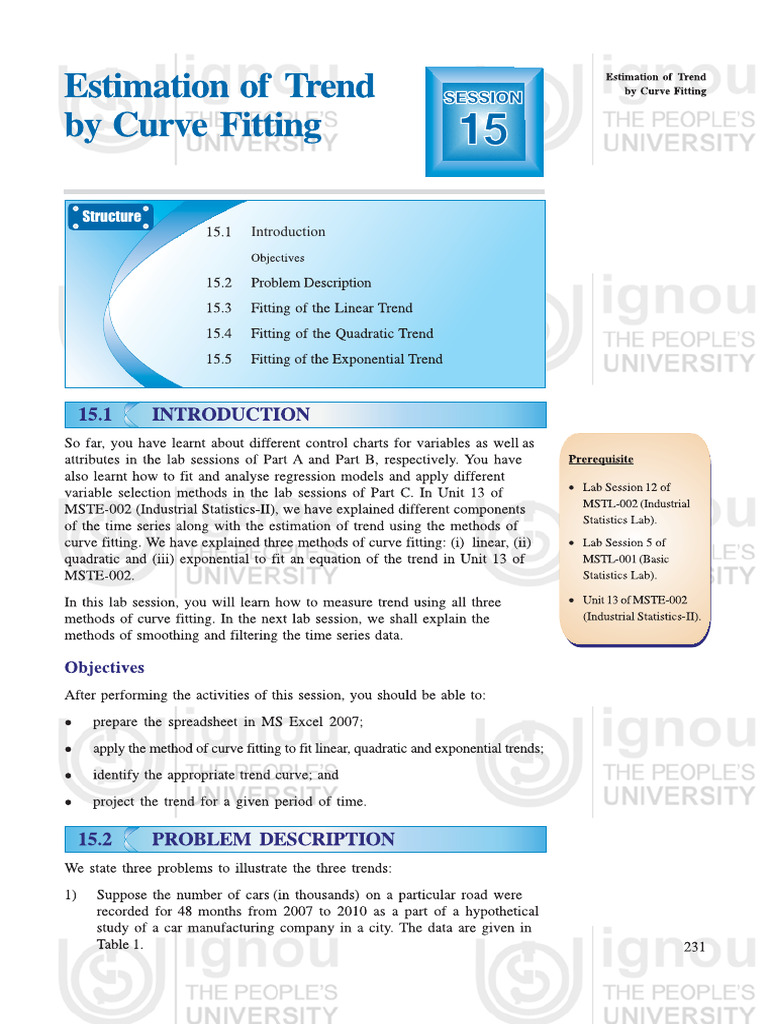 15. Estimation of Trend by Curve Fitting | PDF
