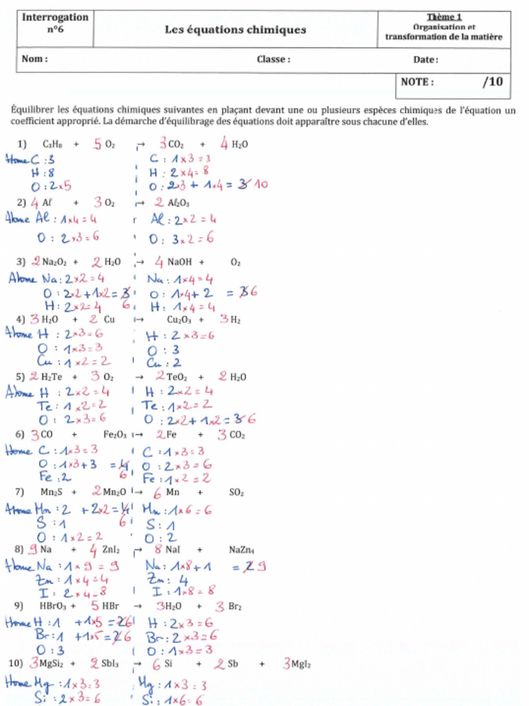 Correction Interro N°6 Sujet 1 | PDF