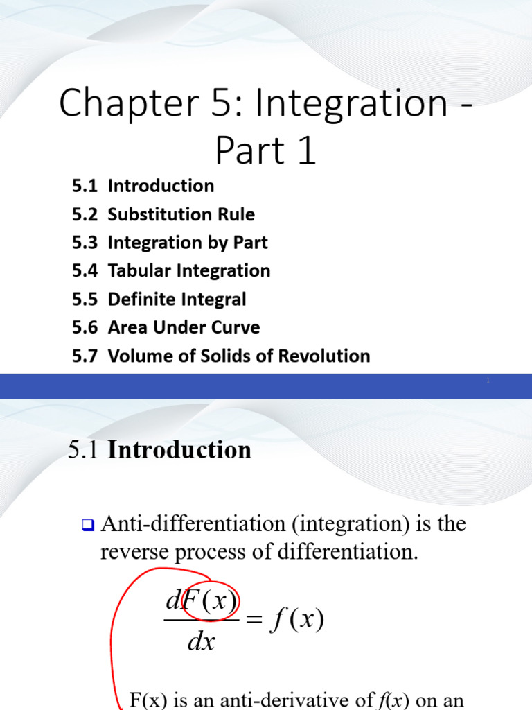 Chapter 5 Integration_part1 | PDF | Integral | Geometry