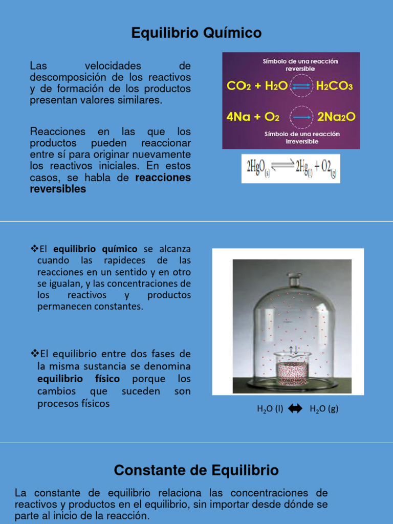 Equilibrio Químico, Constante y Cociente de Reacción 2024-1 | Descargar gratis PDF | Equilibrio ...