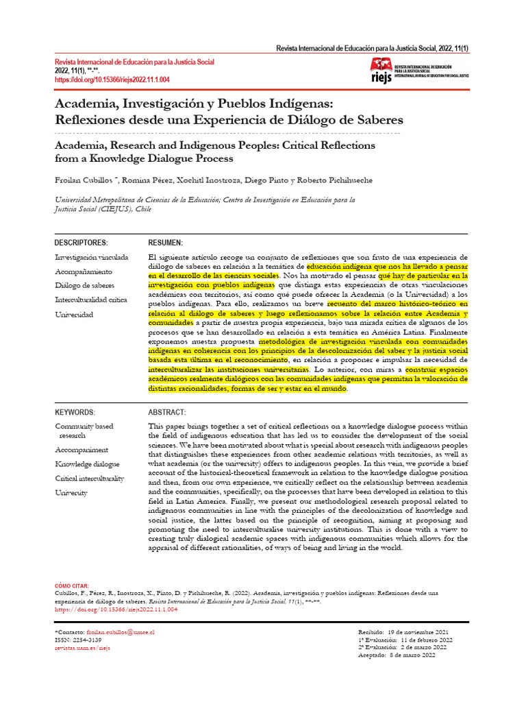 2022 Academia Investigaci N y Pueblos Ind Genas | PDF | Conocimiento | Ciencias Sociales