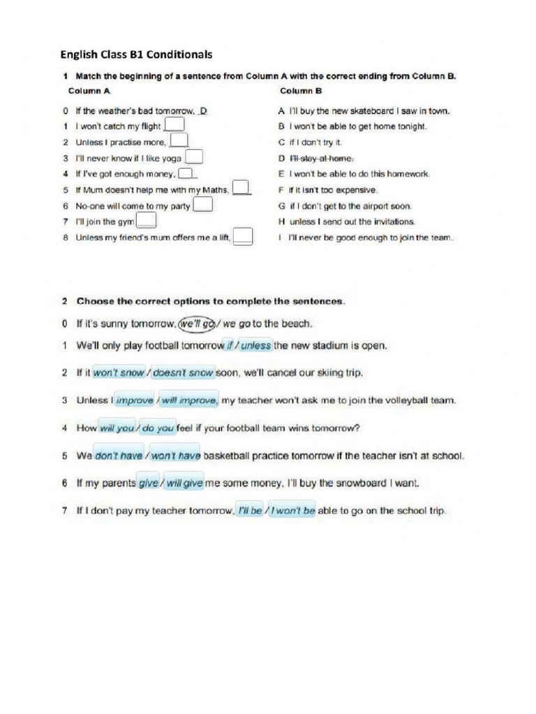 EC B1 Conditionals | PDF