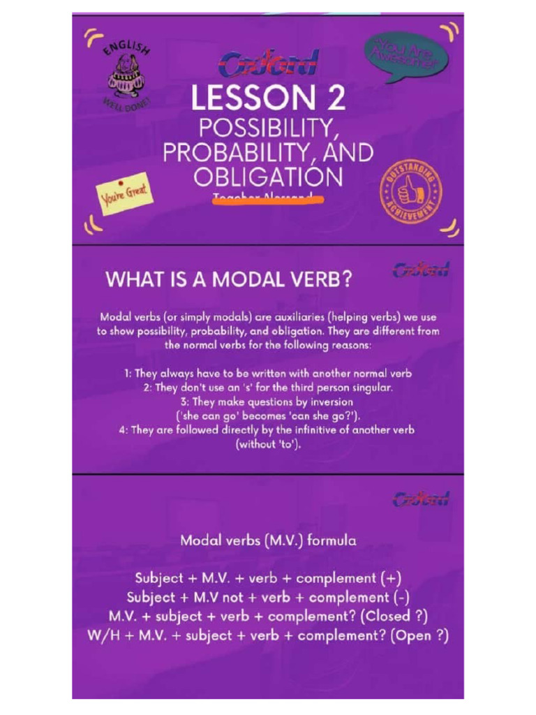 Lesson 2 Possibility, Probability and Obligation | PDF