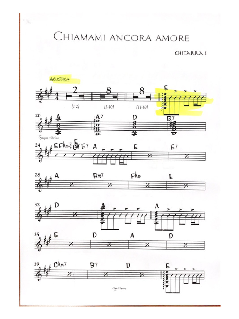 Chiamami Ancora Amore Acustica | PDF