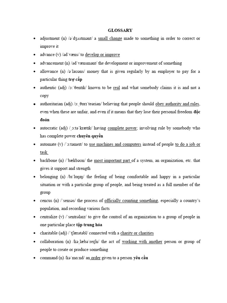 Cob1-Glossary 2 - Read-Lis | PDF