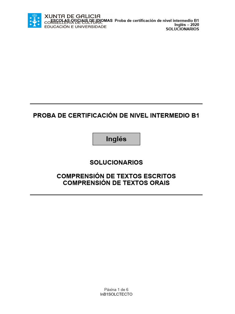 Solucionario de Inglés Nivel b1 CECO | PDF | Palace | Romania