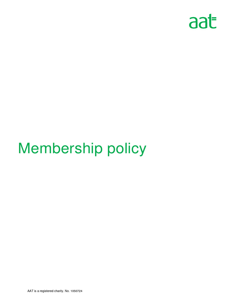 AAT Membership Policy | PDF | Finance & Money Management | Law