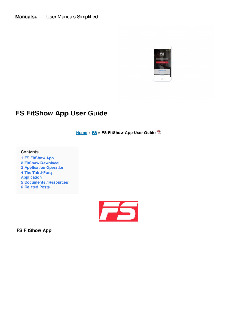 Fitshow App Manual | PDF | Mobile App | Login