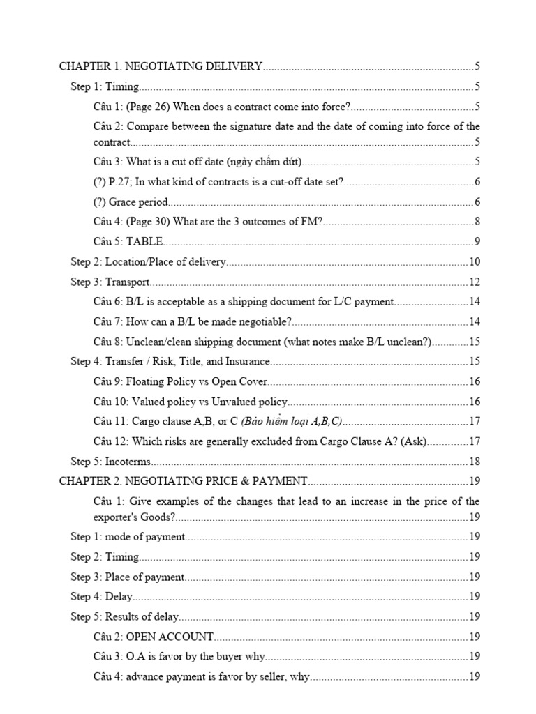 Lý thuyết môn tacn4 hợp đồng | PDF | Bill Of Lading | Letter Of Credit