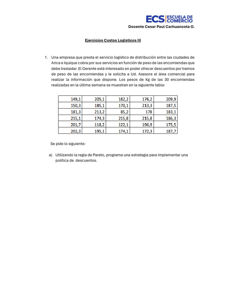 Ejercicios Costos Logisticos III | PDF | Business | Logística