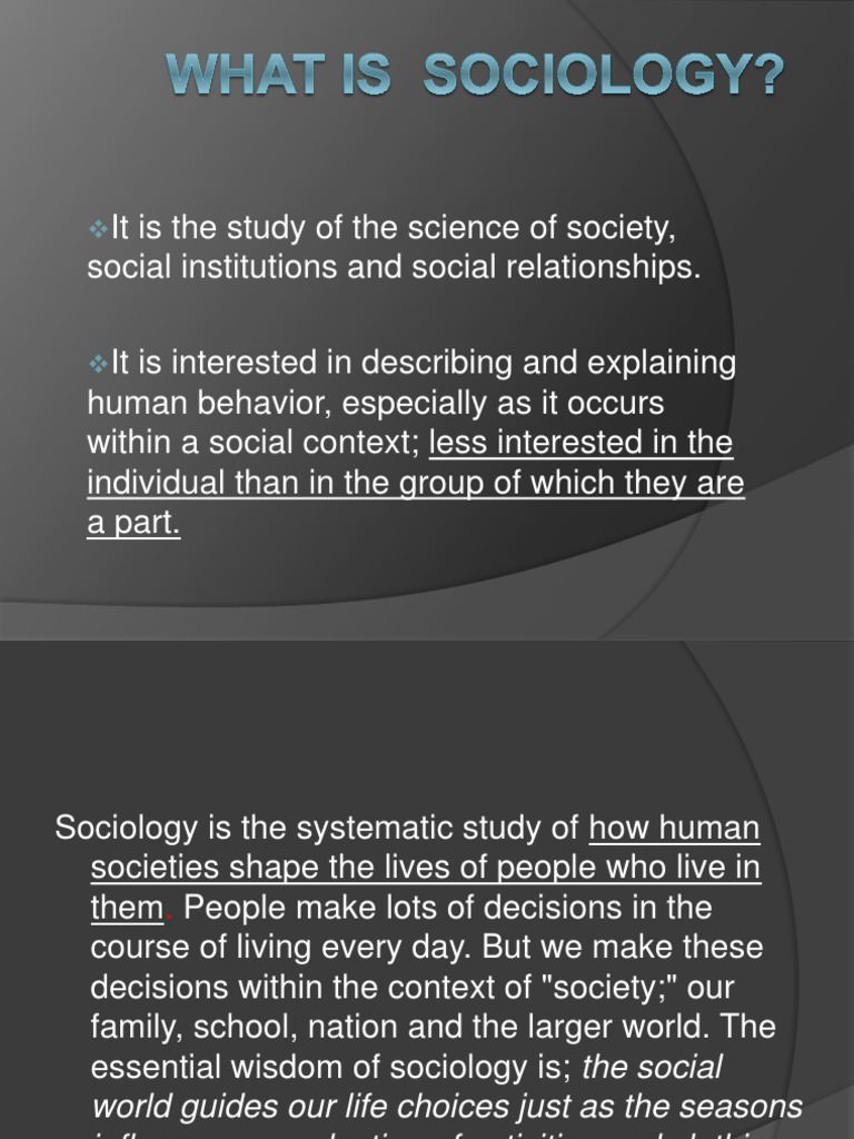 Sociology Lesson 1 | PDF | Sociology | Anthropology