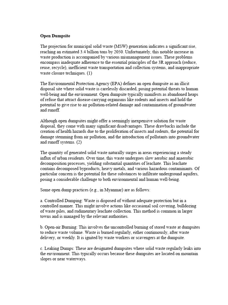 SOLEN-IPC-0023 - Open Dumpsite | PDF | Waste | Landfill