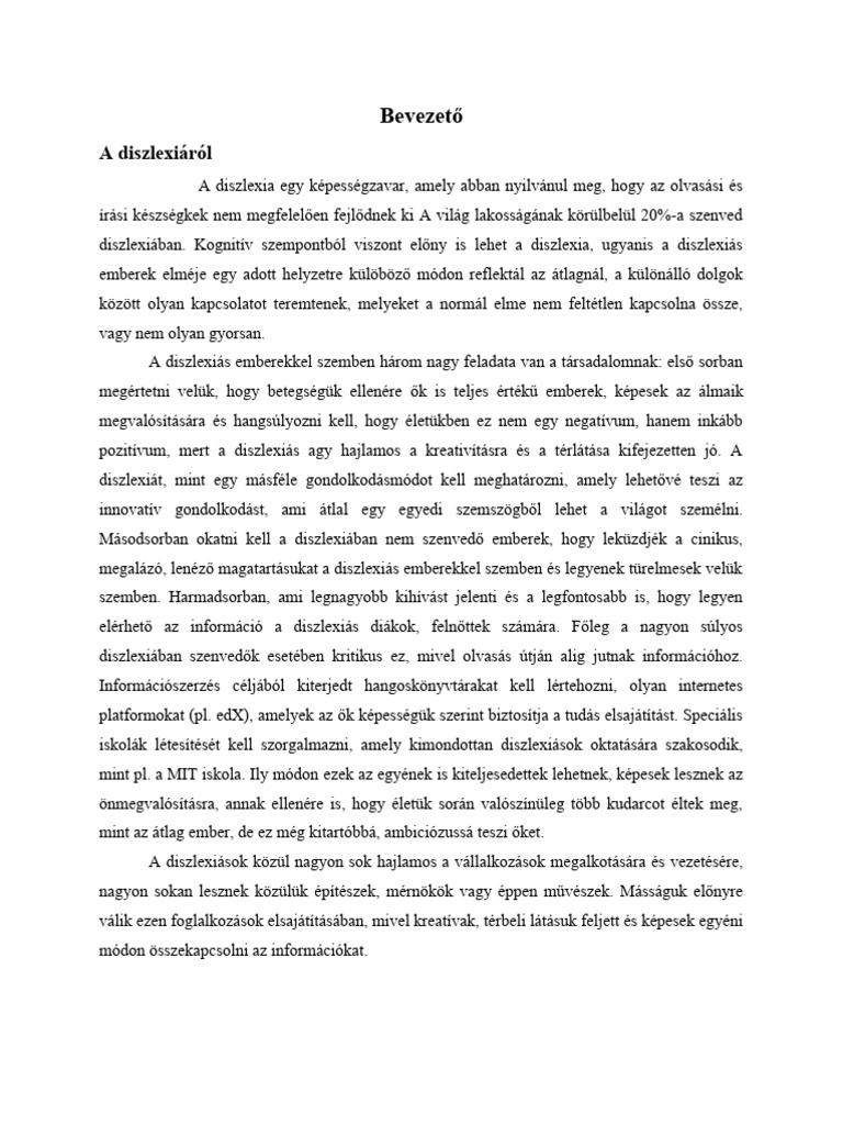 Diszlexia Autizmus | PDF