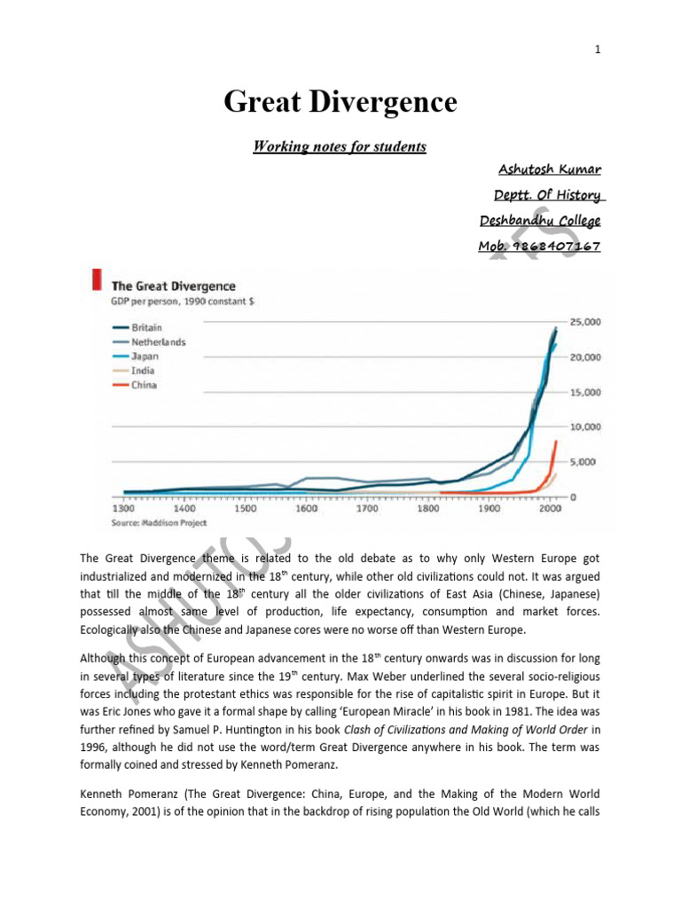Great Divergence NOTES FOR STUDENTS | PDF | Agriculture | Karl Marx