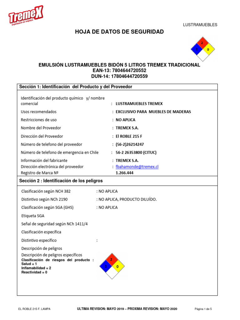 21 Lustramuebles 5 LT Tremex Tradicional | PDF | Tecnología