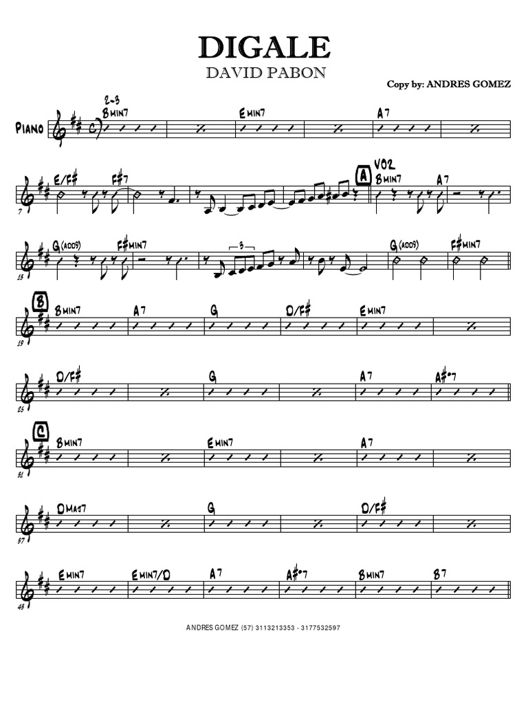 Digale - Piano | PDF