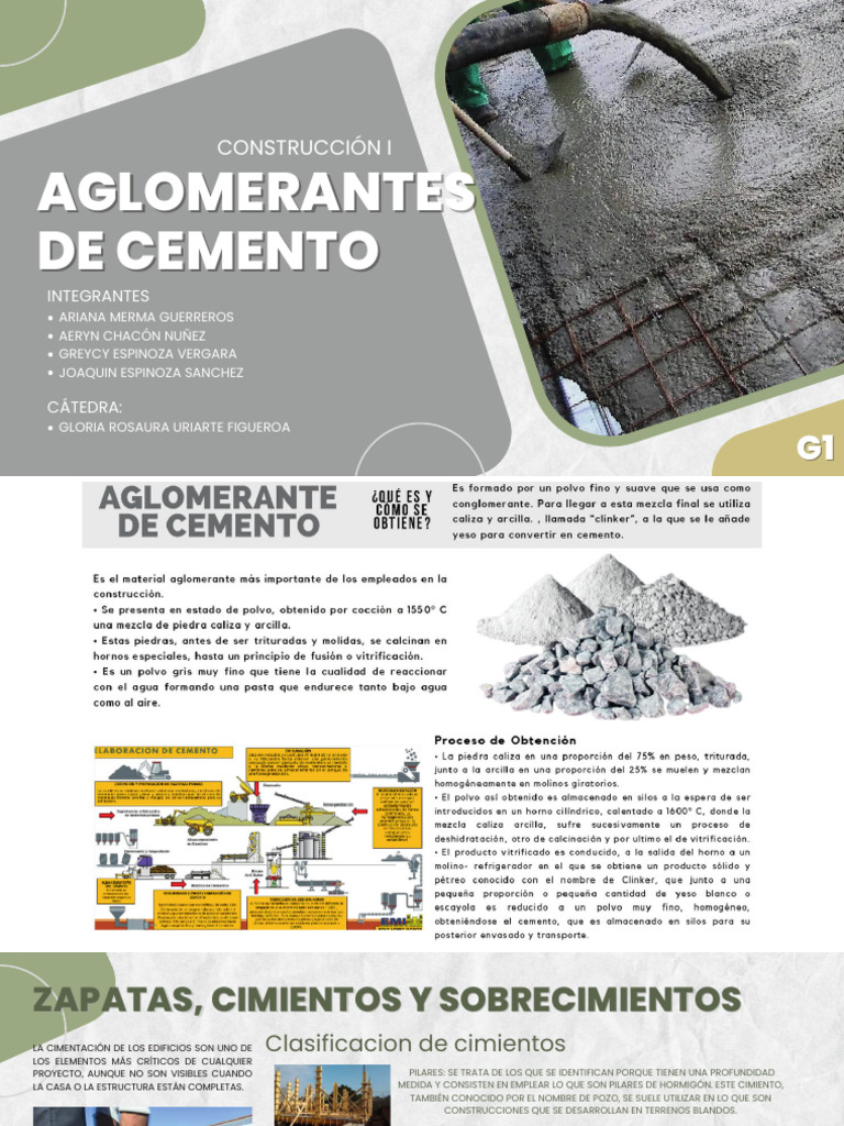 AGLOMERANTES DE CEMENTO | PDF | Hormigón | Fundación (Ingeniería)