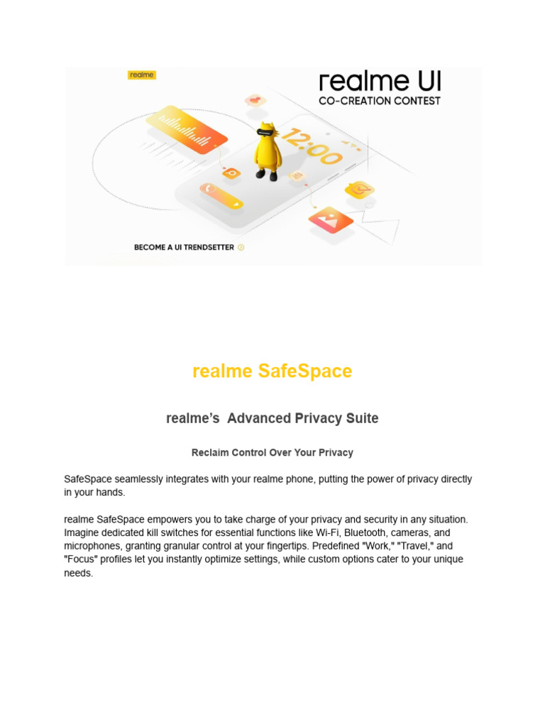 Realme SafeSpace (CO-CREATION) - L SaiKumar | PDF | Icon (Computing) | Privacy