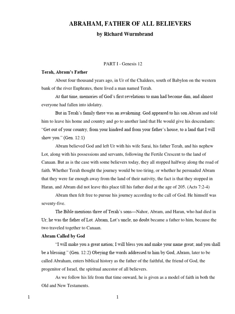 abraham-the-father-of-all-believers | PDF | Abraham | Book Of Genesis