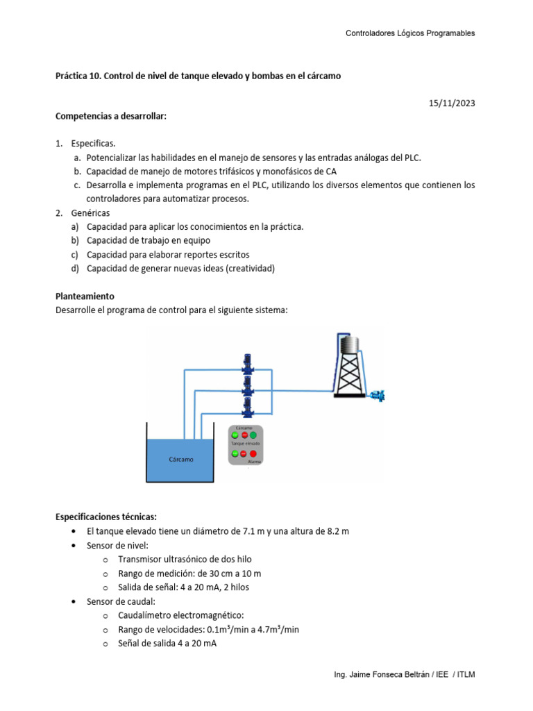 Practica 10 PLC | PDF | Controlador lógico programable | Sensor
