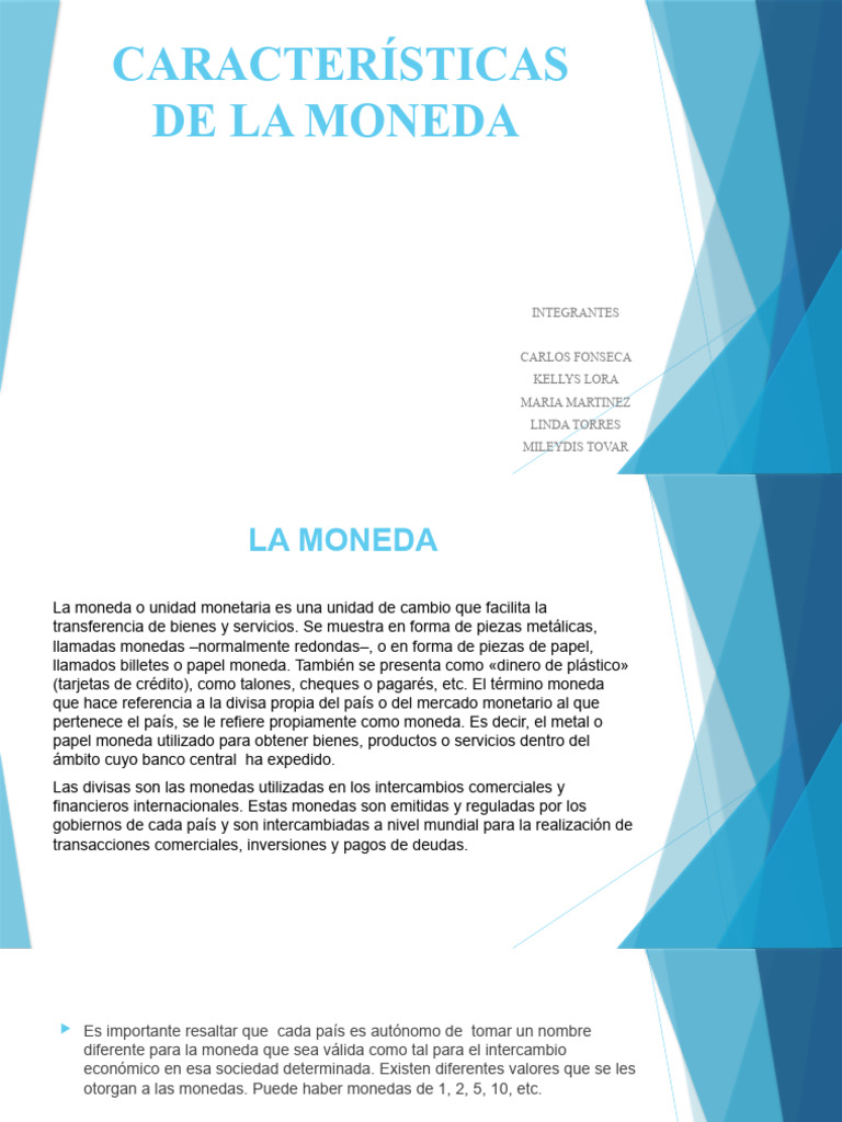 Características de La Moneda | PDF | Moneda | Monedas