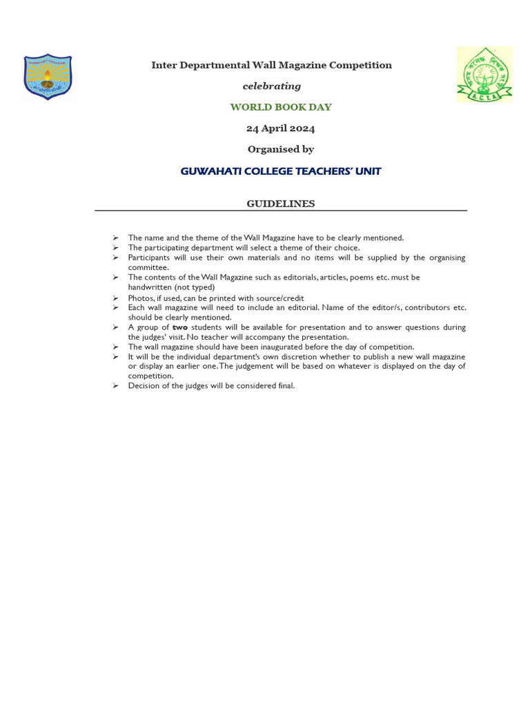 Rules For Wall Magazine Competition Modified-2 | PDF