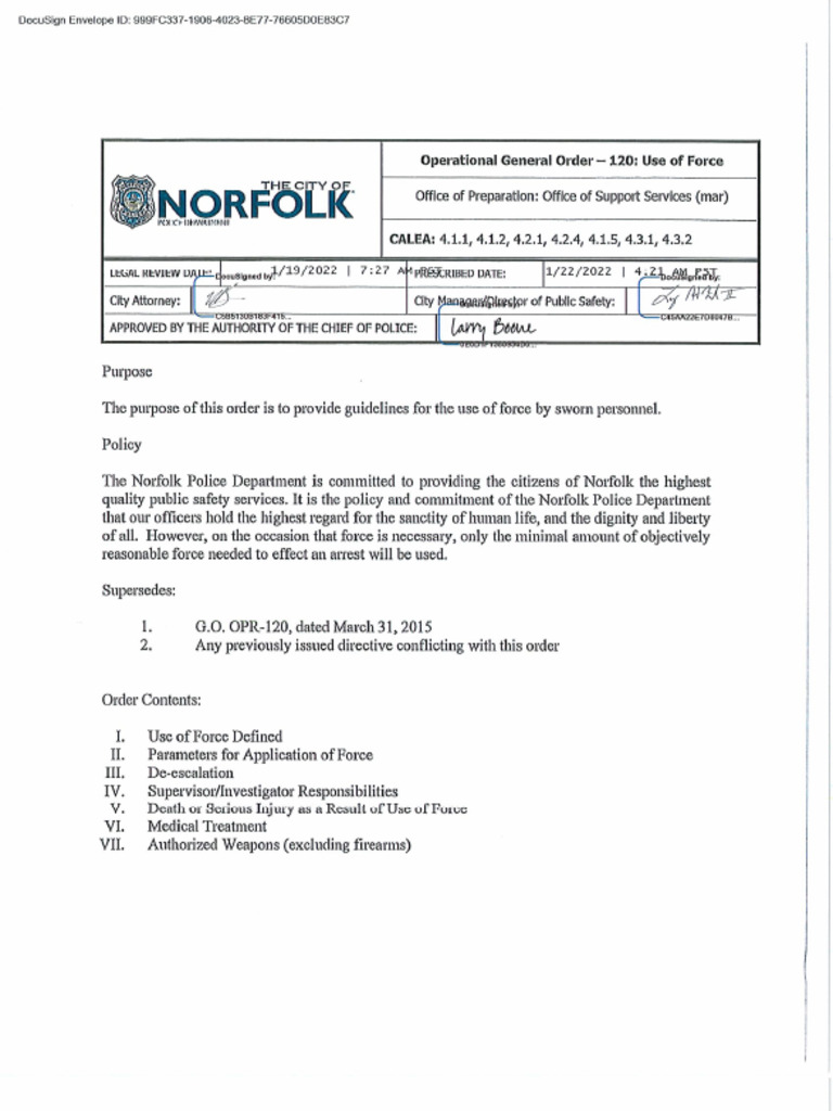 OPR-120 Use of Force Norfolk Police (01-24-22)_202201260606103826 | PDF