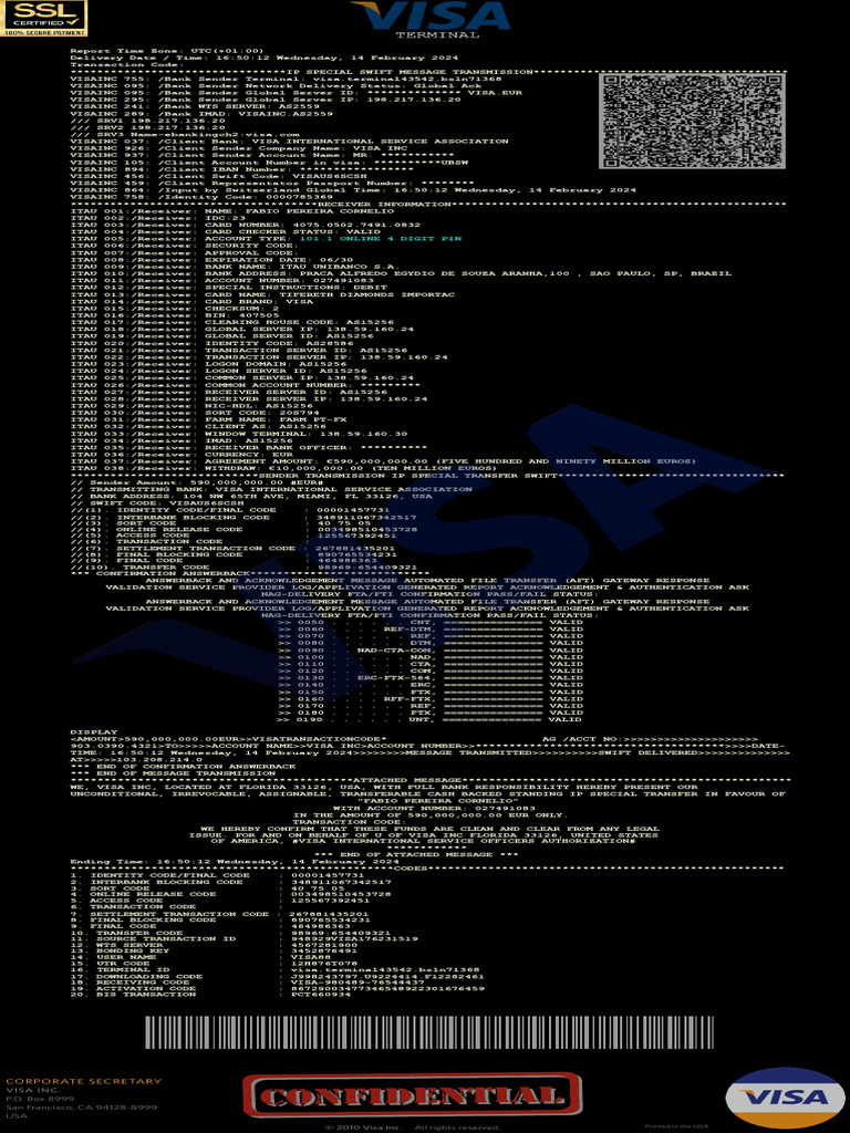 Visa Charger Eur Fabio 2024 Certf - 240214 - 165012 (Sem Codigo) | PDF | Debit Card | Visa Inc.